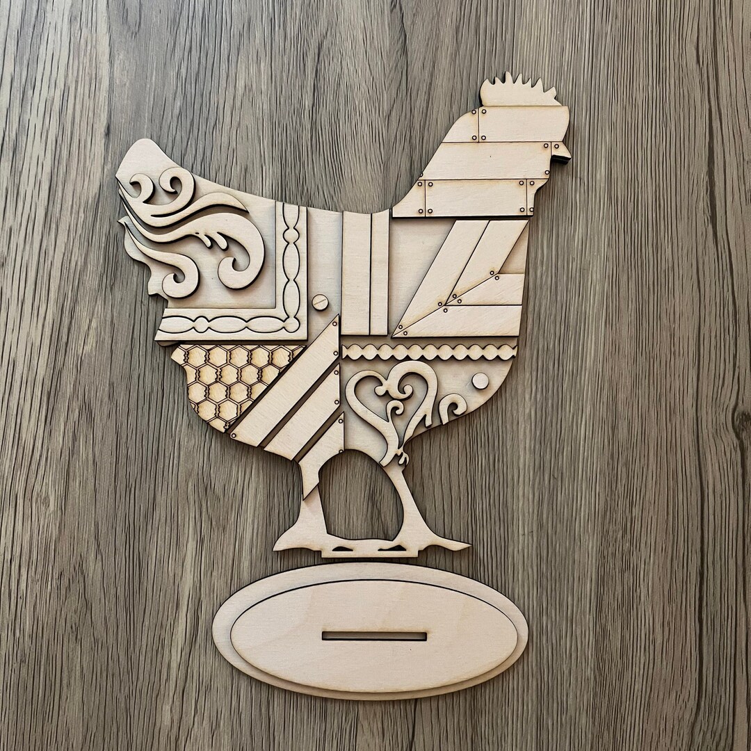Vintage Rustic Chicken Shelf Sitter, Handcrafted Farmhouse Decor ...