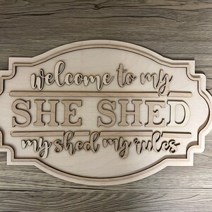 She Shed, My Shed My Rules, Decorative Crafty Sign, Crafters Welcome ...