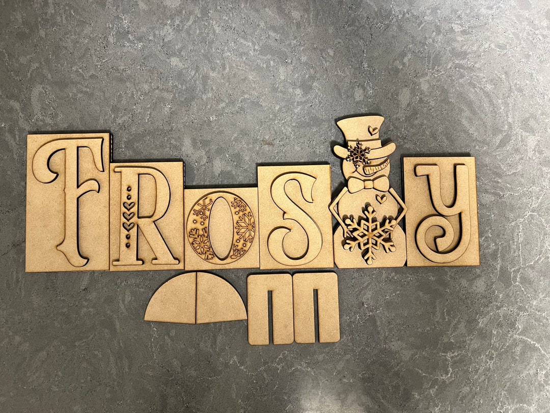 Frosty Winter Wonderland Word Block - Handcrafted Holiday Decor - Etsy