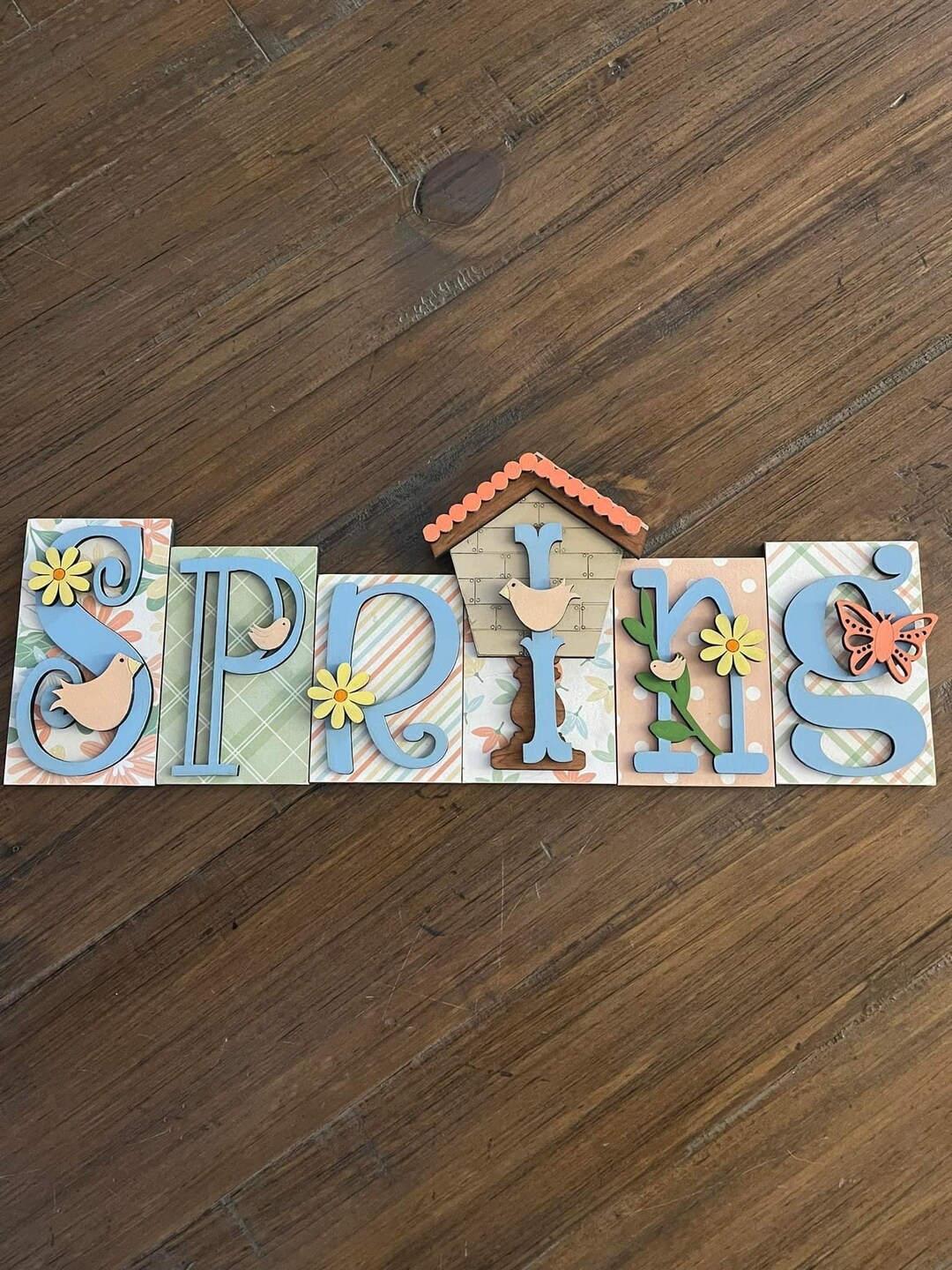 Spring Word Block- Handcrafted Seasonal Decor - Etsy