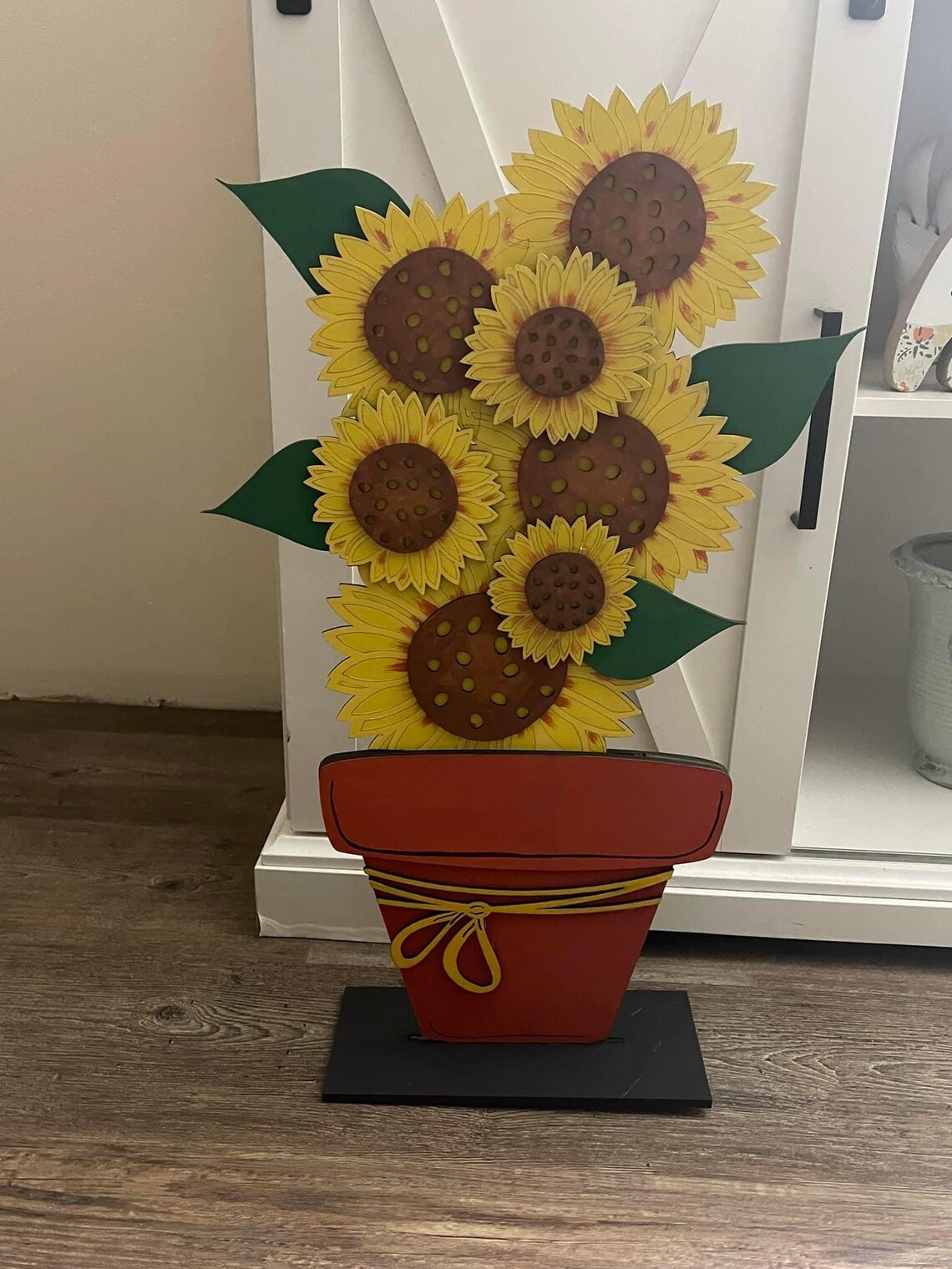Interchangeable 4 FT Bucket Sunflower- Handcrafted Garden Decoration ...