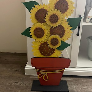 Interchangeable 4 FT Bucket Sunflower- Handcrafted Garden Decoration ...