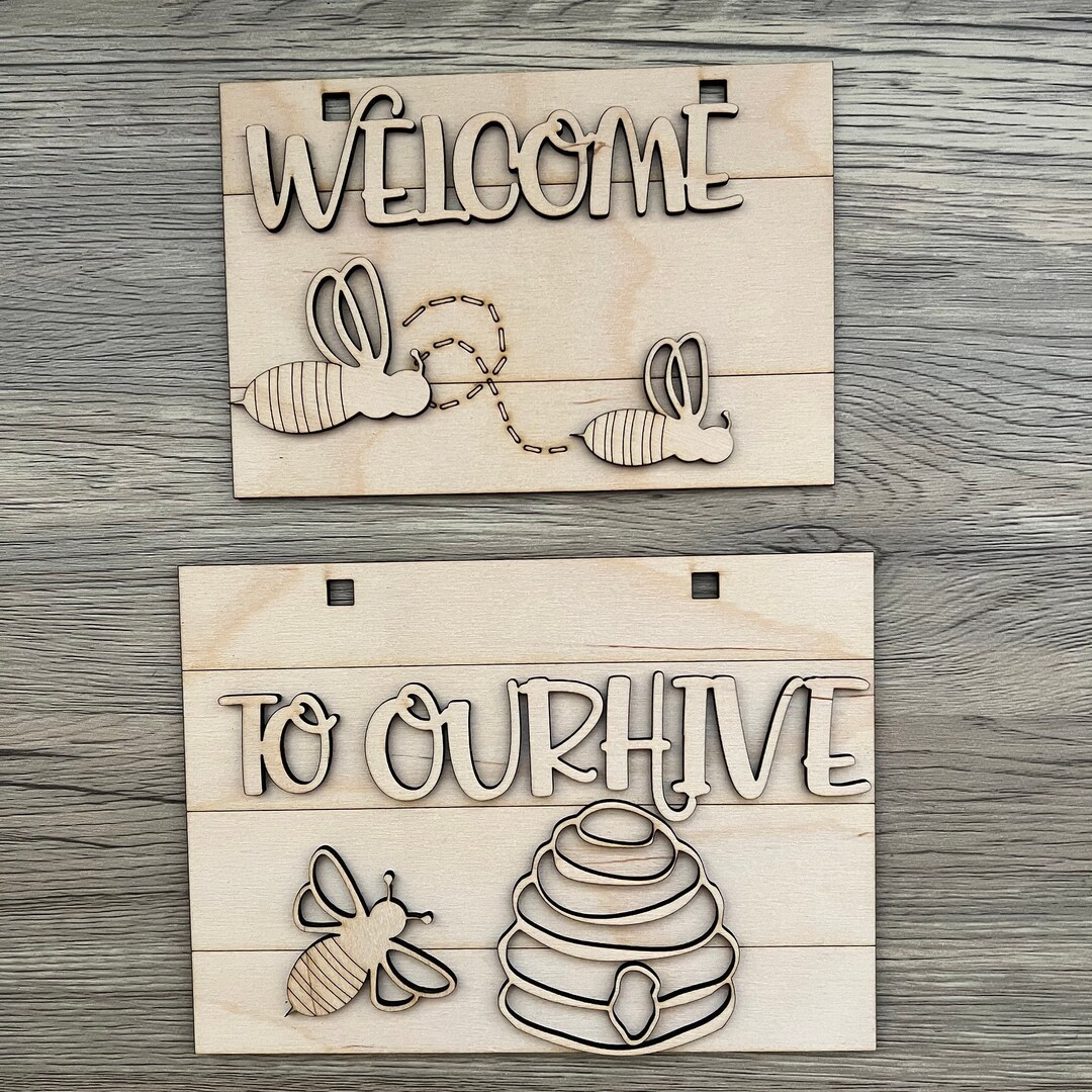 Insert for Ladder Farmhouse Interchangeable Sign, Bees Welcome, Bees ...