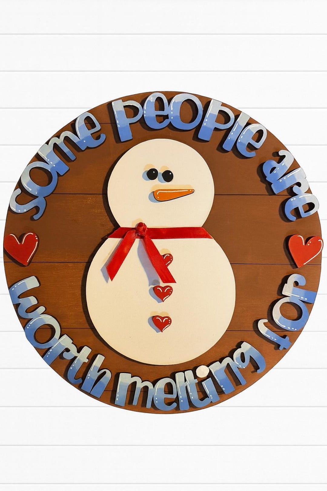 Worth Melting For- Door Hanger | Snowman Holiday Decor | Winter Door ...