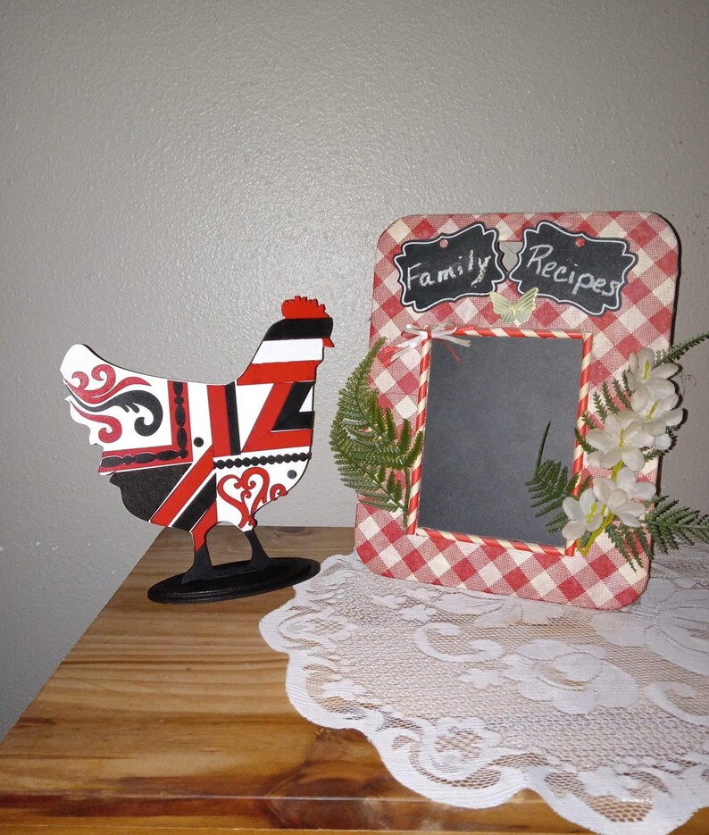 Vintage Rustic Chicken Shelf Sitter, Handcrafted Farmhouse Decor ...