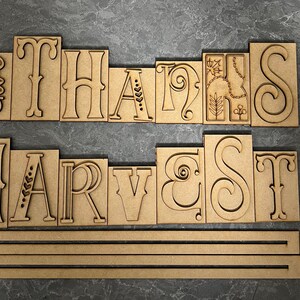 Double Sided Give Thanks/ Harvest Word Block, Fall Decor, DIY ...