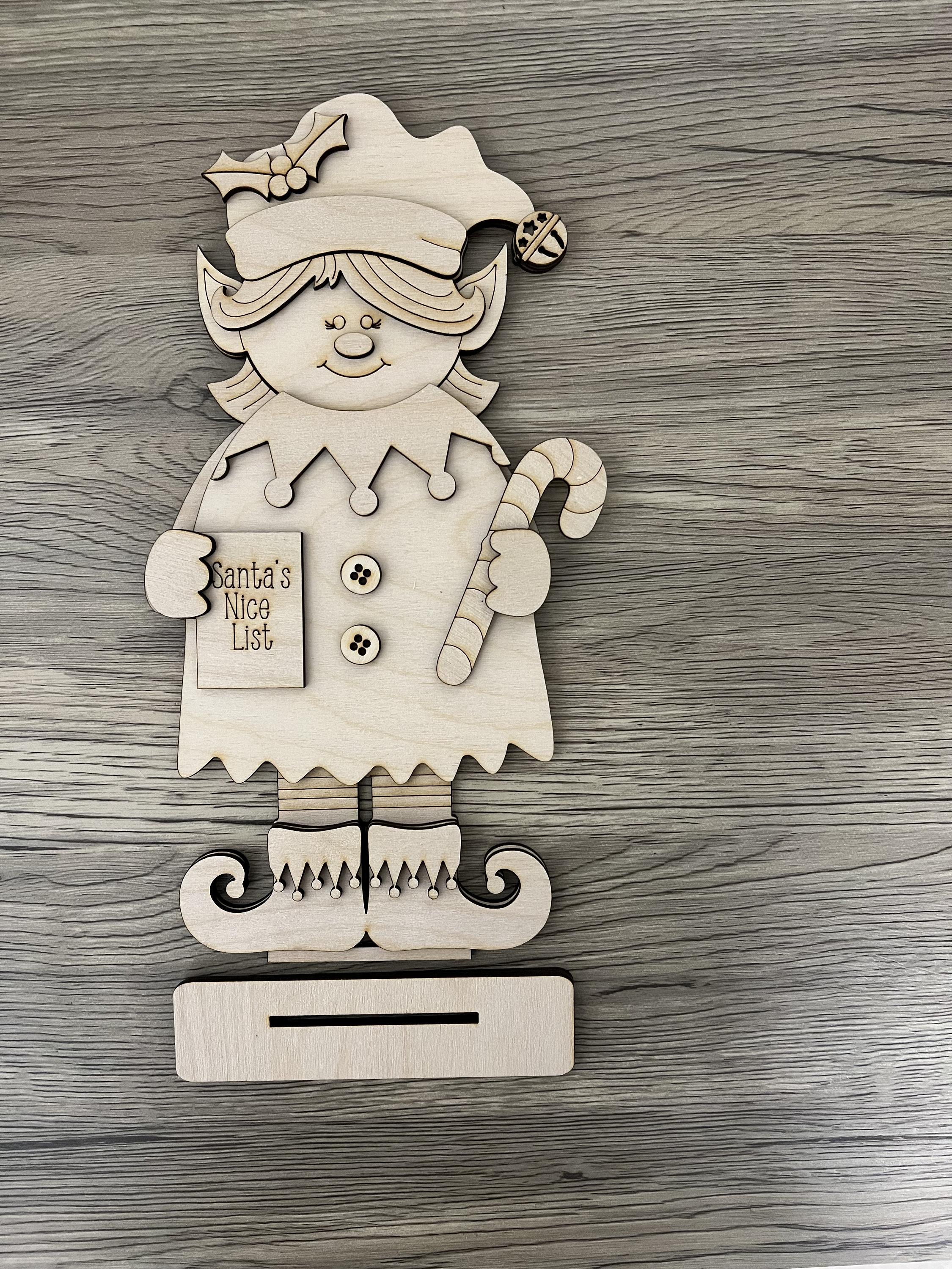 Standing Elf Girl, Handcrafted Holiday Decor, Enchanting Elf Figuring ...