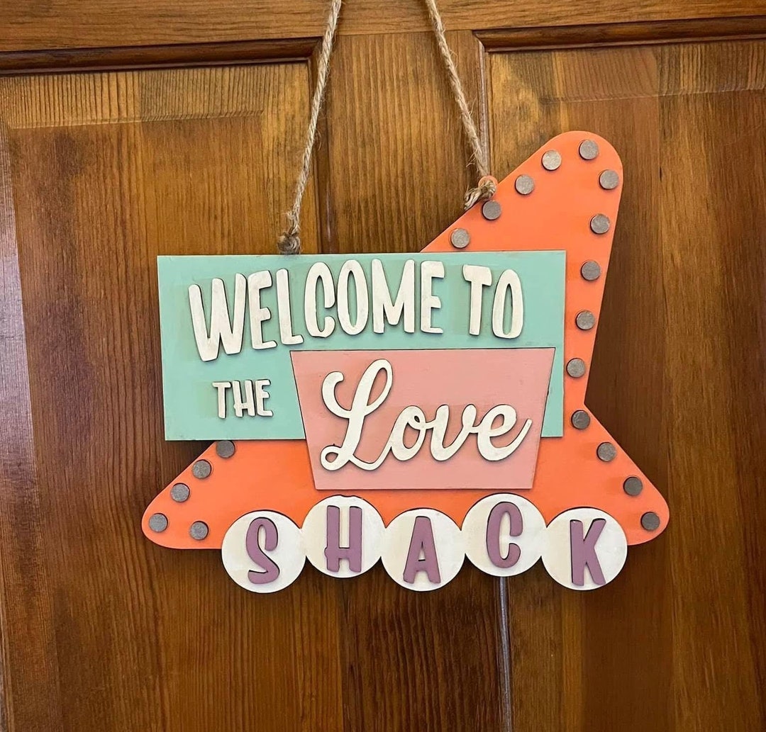 Love Shack Sign – Rustic Valentine’s Day Decor, Farmhouse Style Love ...