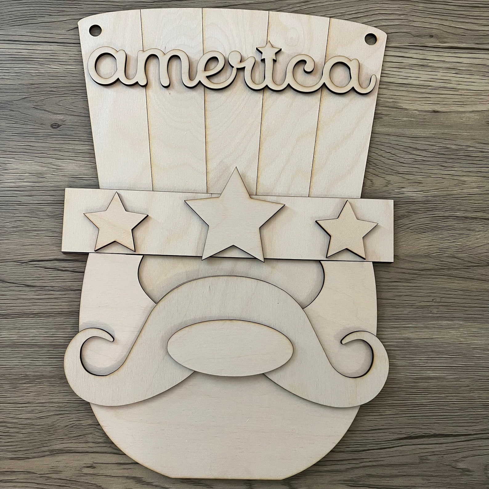 Uncle Sam Door Hanger, Handcrafted Wooden Patriotic Decor, Rustic ...