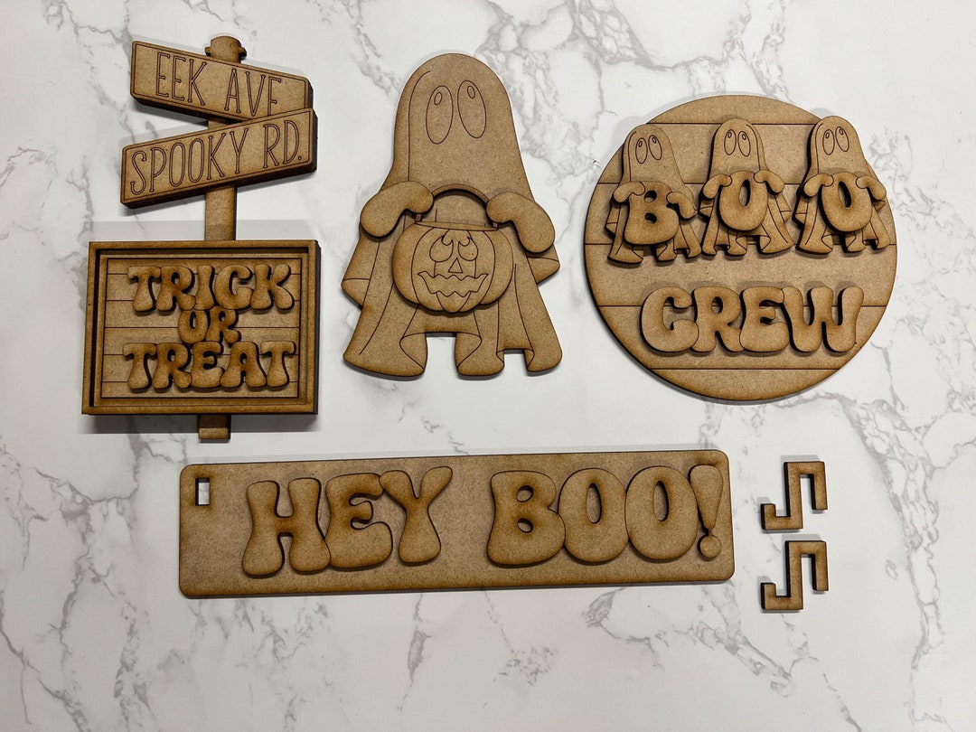 Interchangeable 'hey Boo' Wagon Insert | Spooky Halloween Decor ...