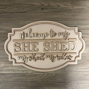She Shed, My Shed My Rules, Decorative Crafty Sign, Crafters Welcome ...