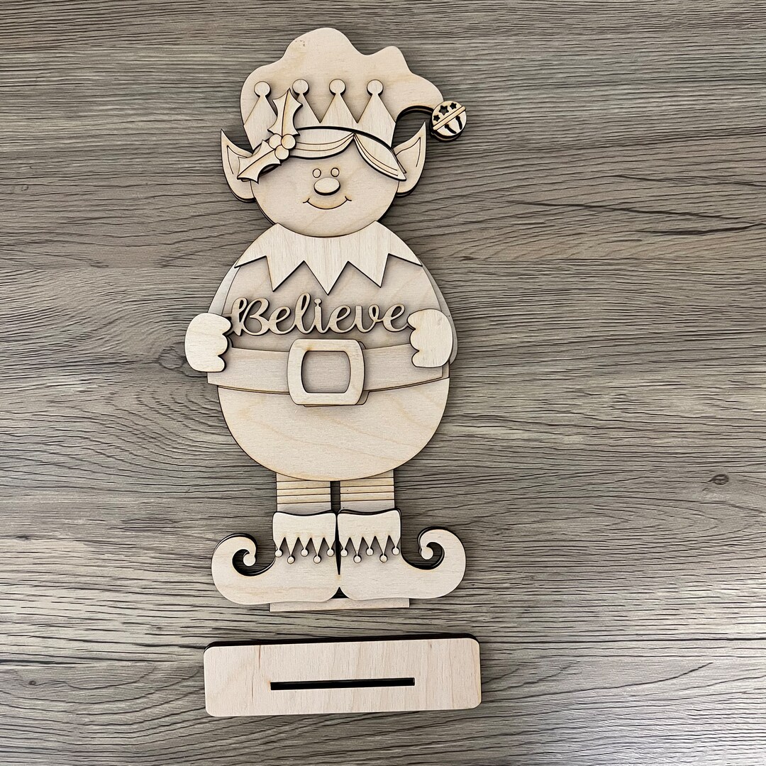 Standing Elf Boy, Handmade Holiday Decoration, Whimsical Elf Figurine ...