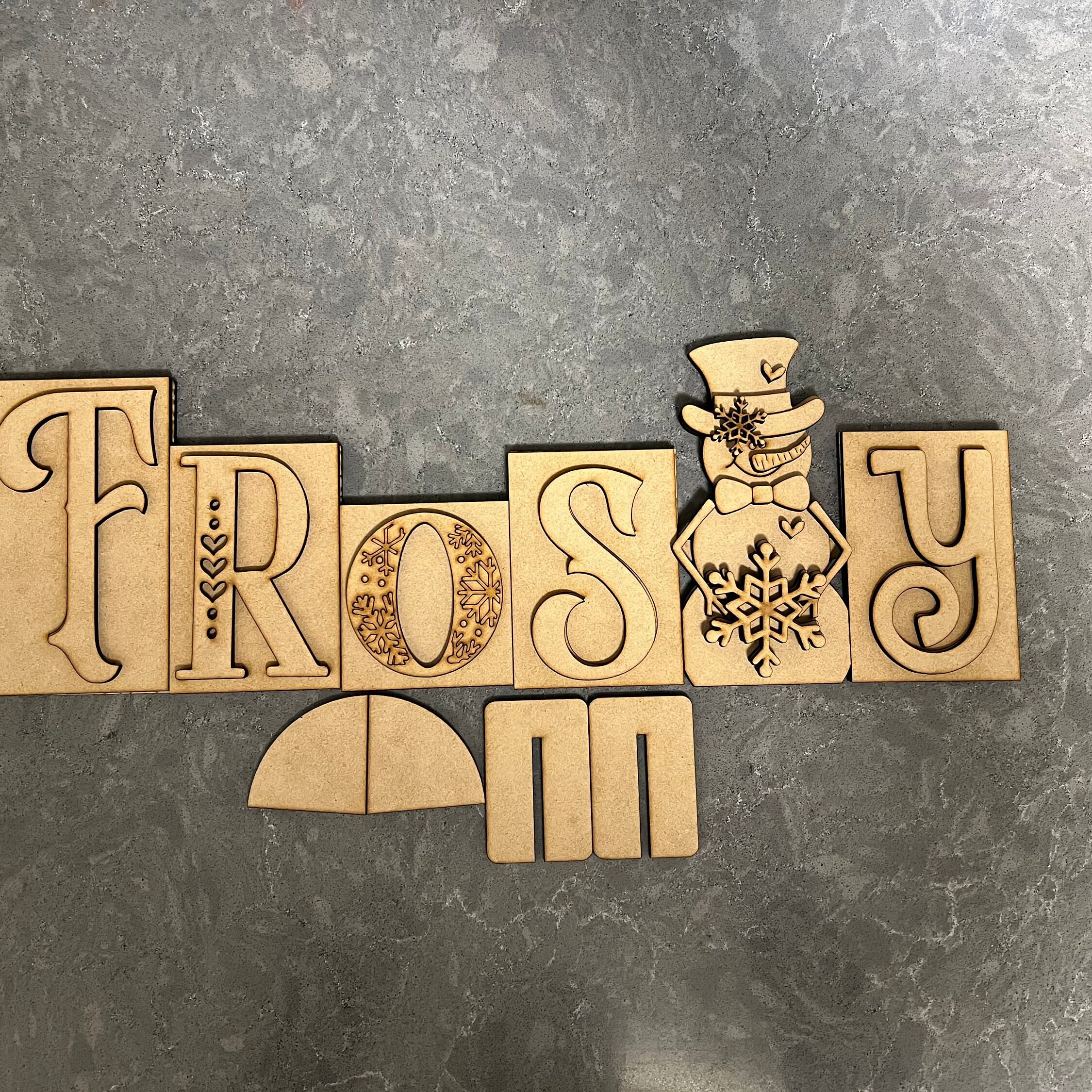 Frosty Winter Wonderland Word Block - Handcrafted Holiday Decor - Etsy