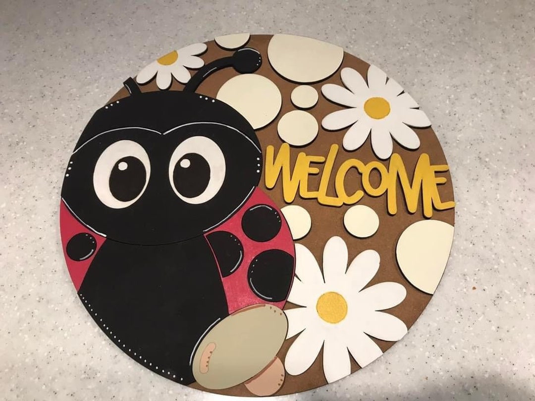 Big Ladybug Door Round: Whimsical Garden Decor,diy - Etsy