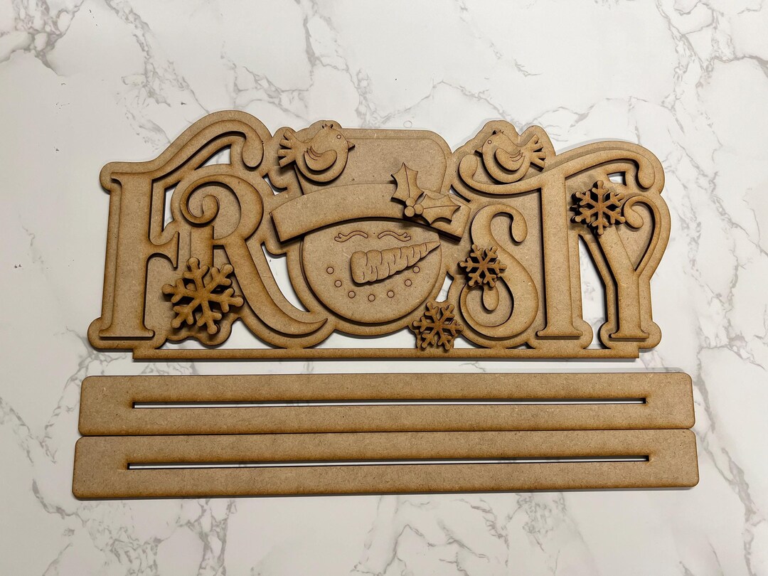 Frosty Word Art - Winter Snowman Decor, Holiday Typography, Christmas ...