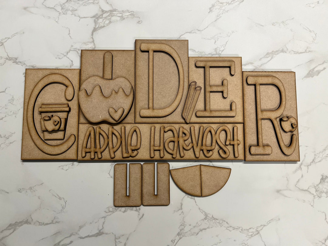 Apple Cider Word Block Handcrafted Fall Home Decor - Etsy