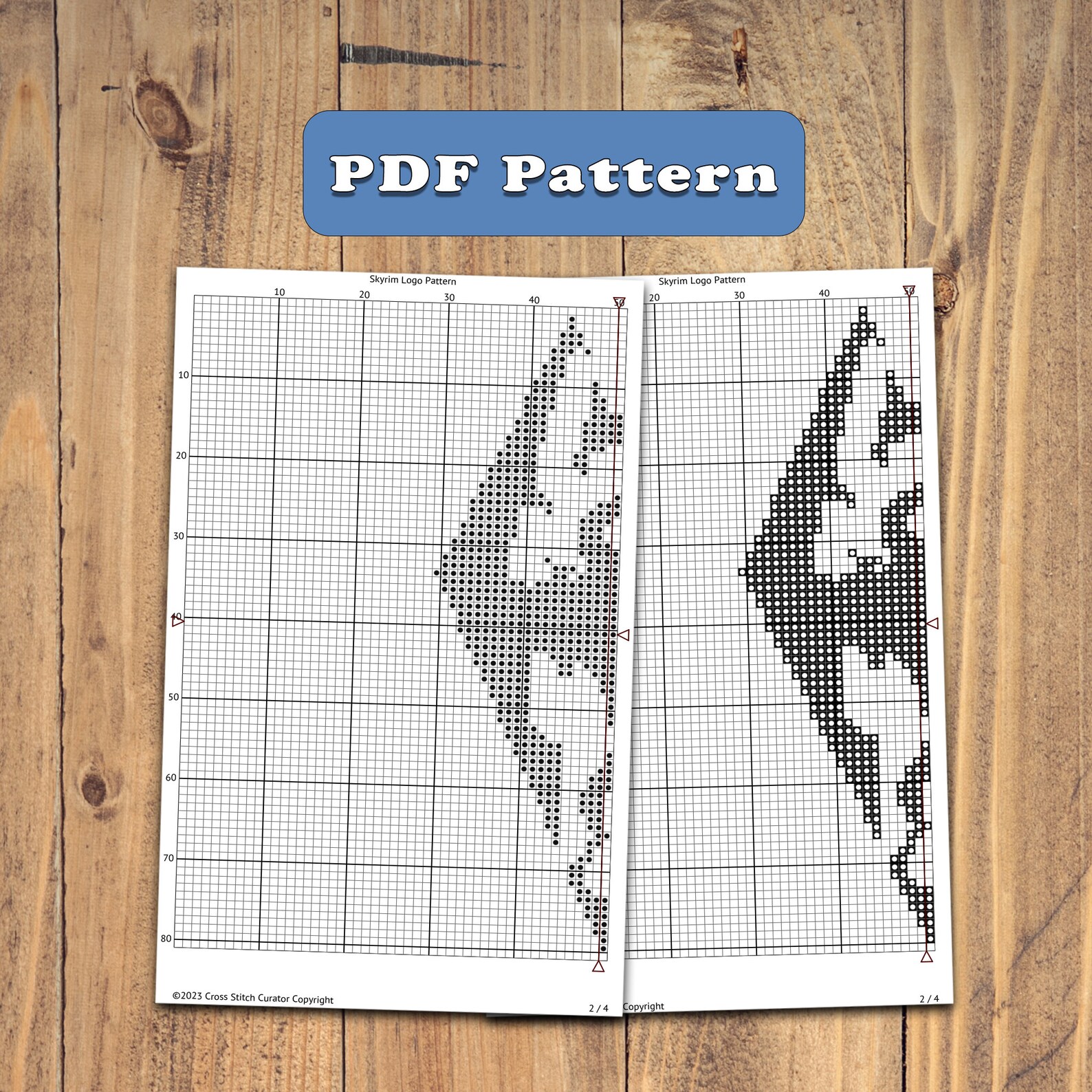 Skyrim Logo Cross Stitch Pattern Video Game Cross Stitch Pattern - Etsy