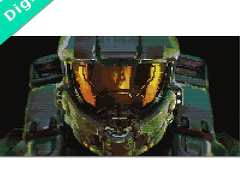 Master Chief Side View Video Game Cross Stitch Pattern - Etsy