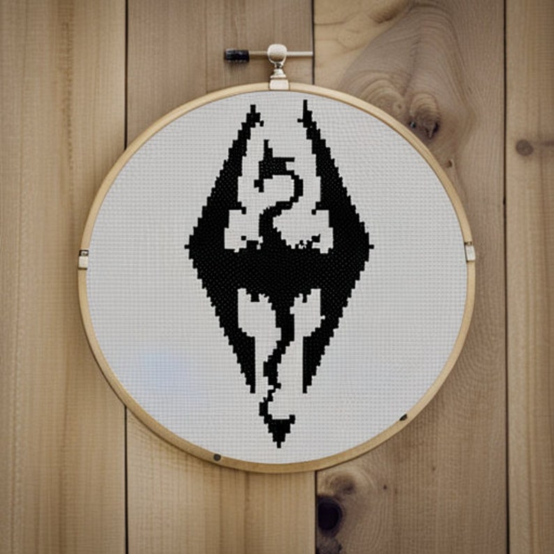 Skyrim Logo Cross Stitch Pattern - Video Game Cross Stitch Pattern - Etsy