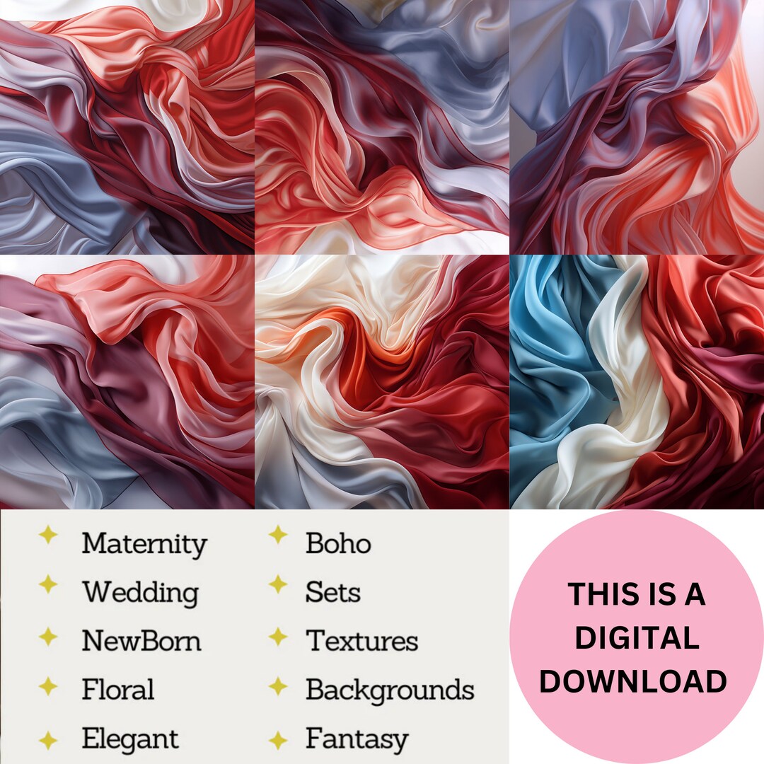 6 Red White Silk Digital Backdrops Pack 1 - Etsy