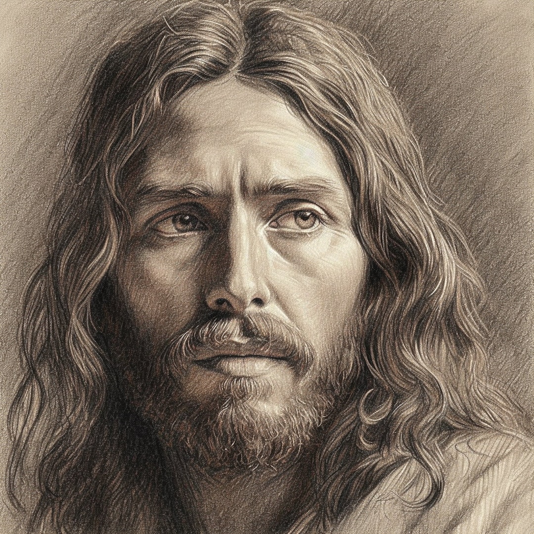 Jesus Sketch Digital Printable Download - Religious Artwork for Home ...