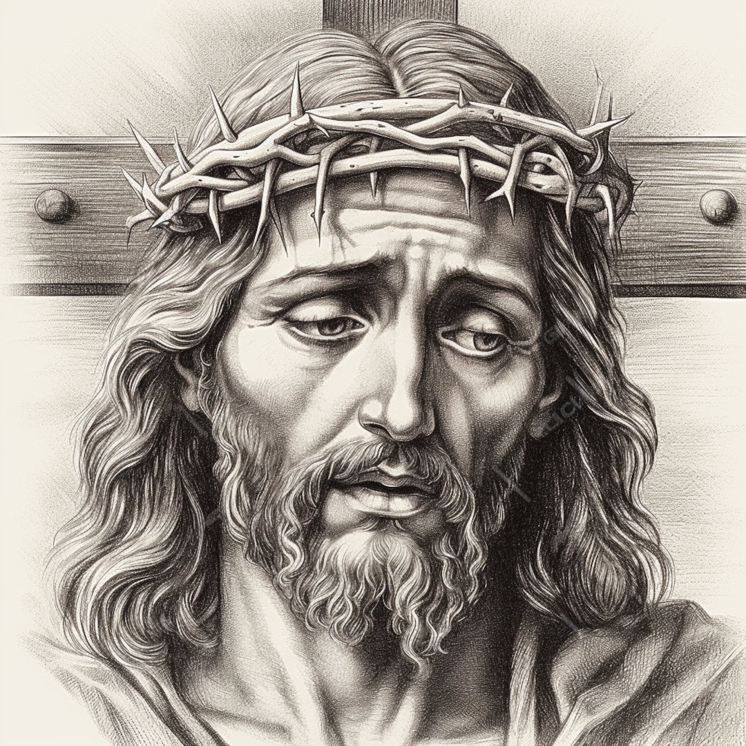 Jesus Sketch Digital Printable Download - Religious Artwork for Home ...