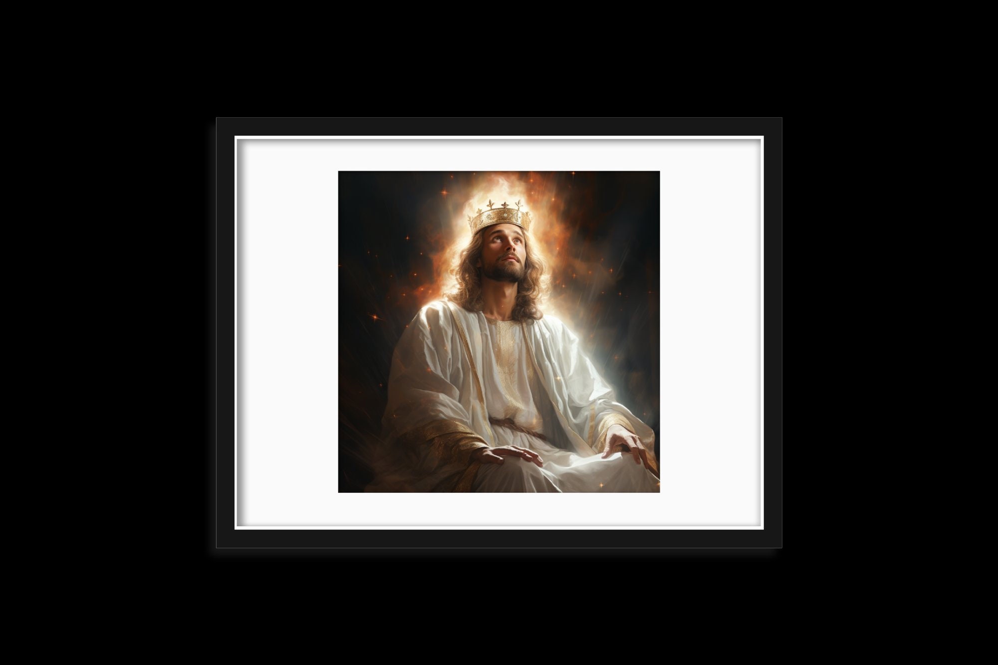 Jesus is King, Crown, Divine, Portrait, Christian Art, Religious Wall ...