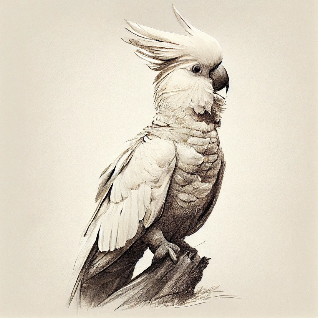 Cockatoo Digital Art Print Instant Download 3 Etsy