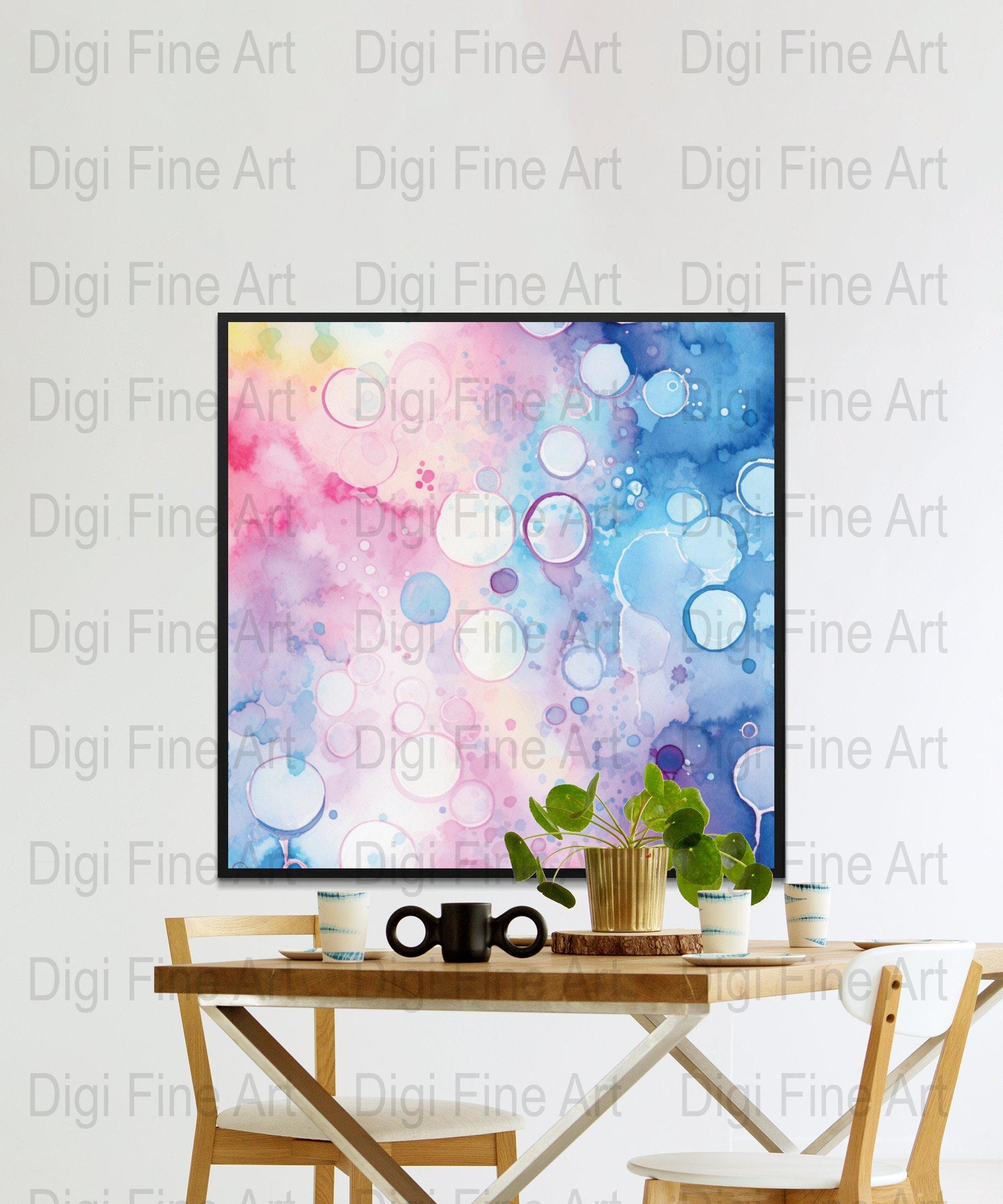 Pink and Blue Wall Art Pink Abstract Wall Decor Pink Poster Pink ...