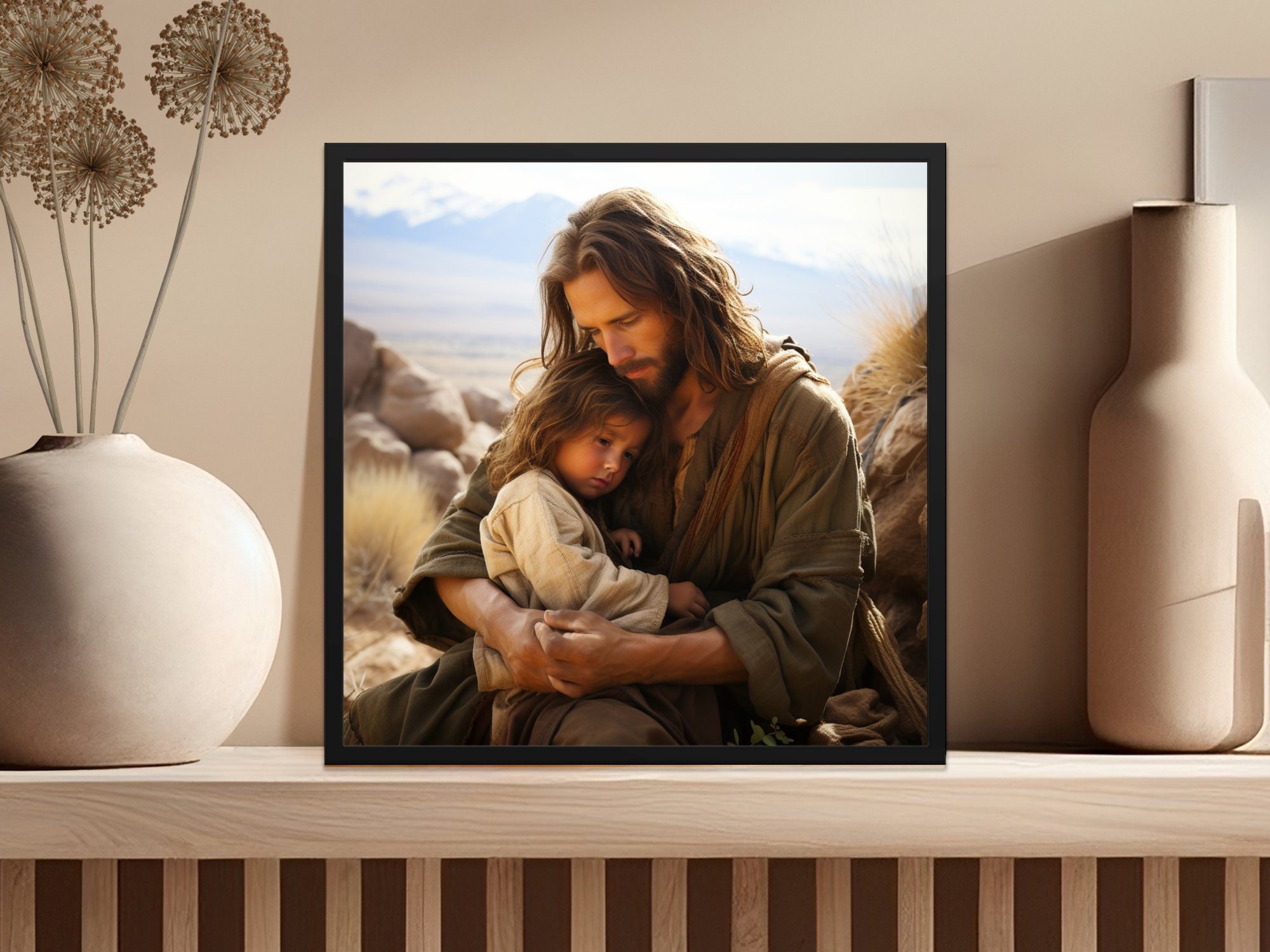 Hugging Boy, Art of Jesus, Religious Christian Jesus, Faith-inspired ...