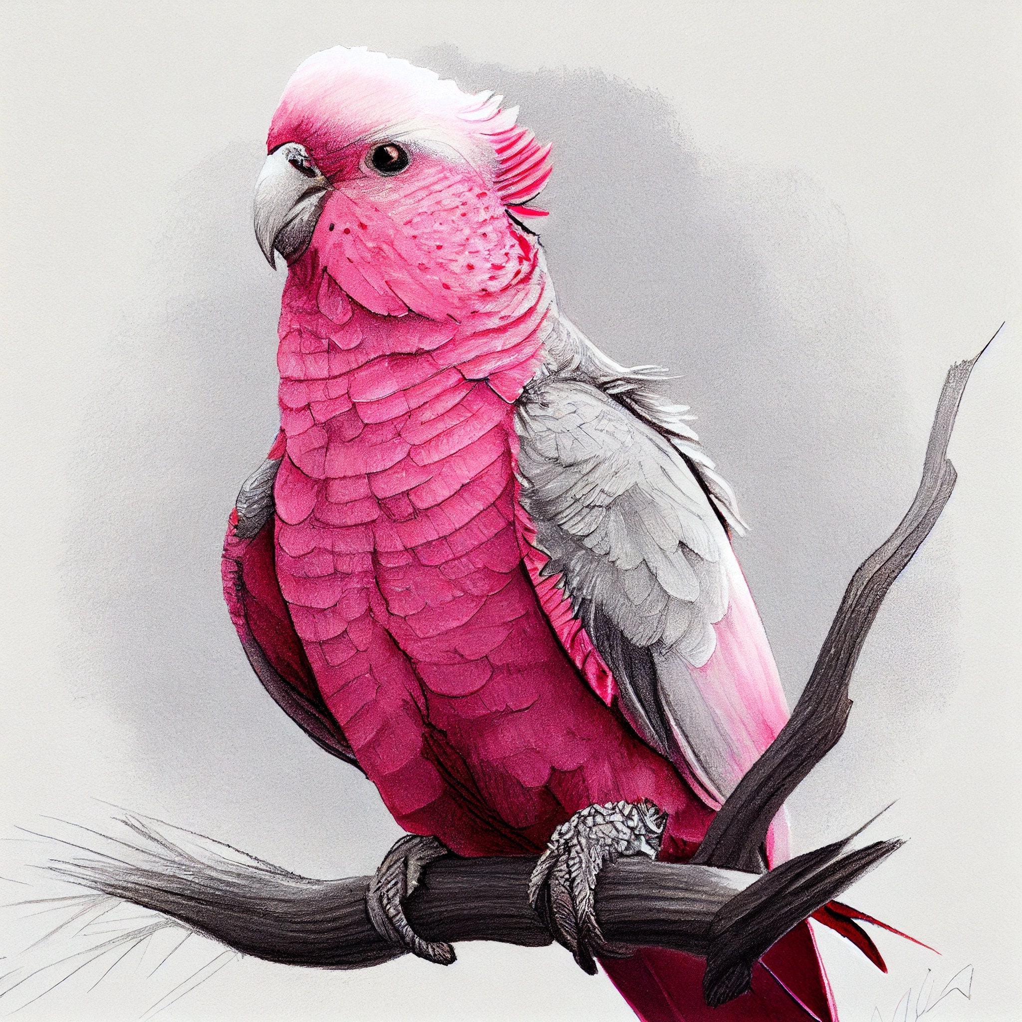 Captivating Australian Galah Digital Print - Instant Download Wall Art ...