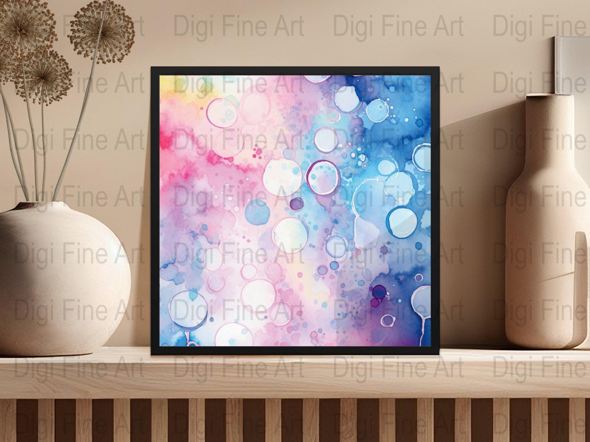 Pink and Blue Wall Art Pink Abstract Wall Decor Pink Poster Pink ...