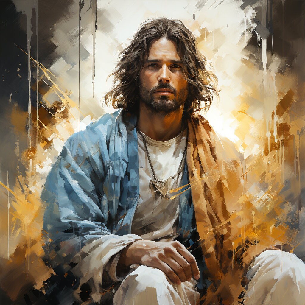 Jesus King in Royal Robe, Peaceful Jesus the Saviour Praying in ...