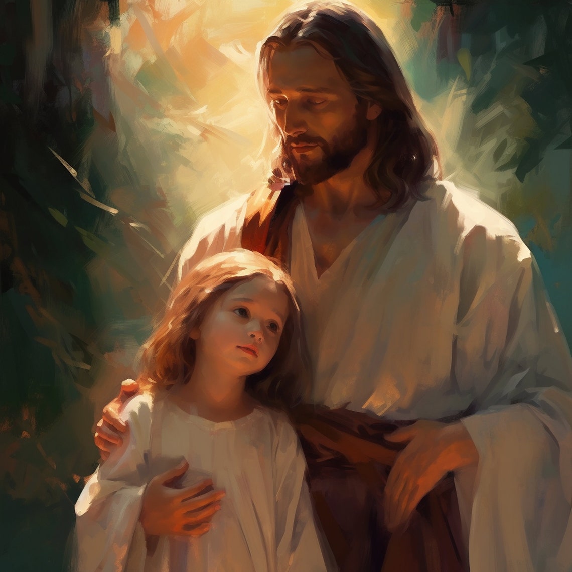 Captivating Digital Picture of Jesus and Girl for Soulful Reflection - Etsy