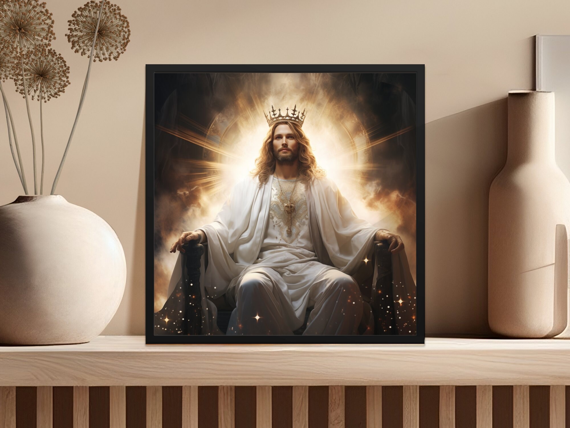 Jesus Christ the Messiah is King, Golden Crown Christian Art, Religious ...