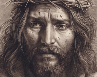 Jesus Sketch Digital Printable Download Religious Artwork for Home ...