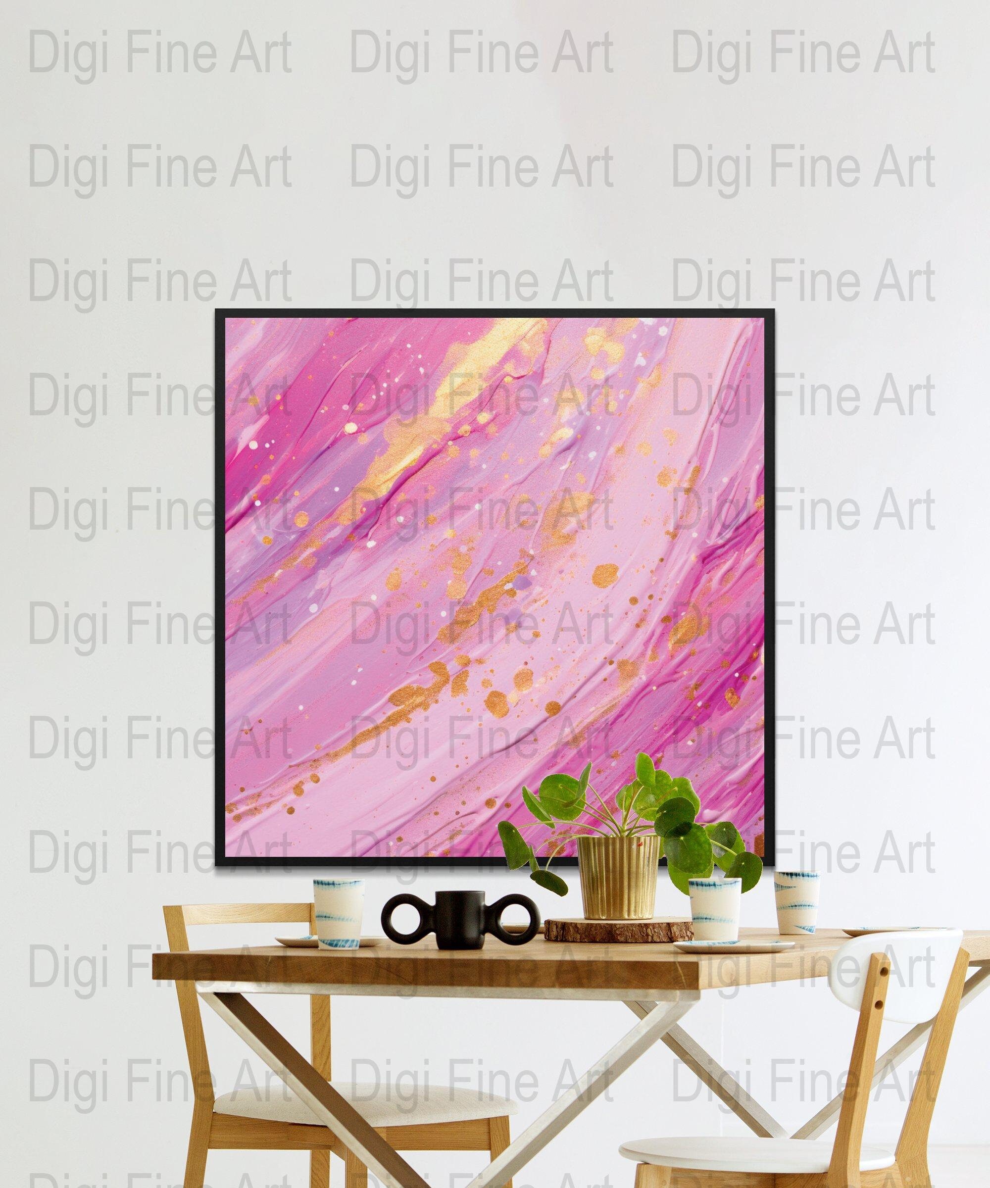 Pink and Gold Wall Art | Pink Abstract Wall Decor | Pink Poster | Pink ...