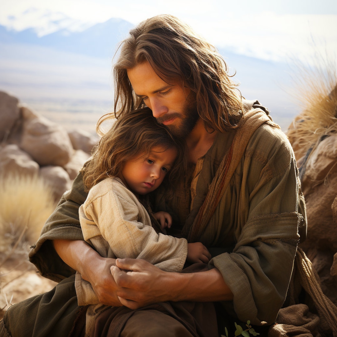 Hugging Boy, Art of Jesus, Religious Christian Jesus, Faith-inspired ...