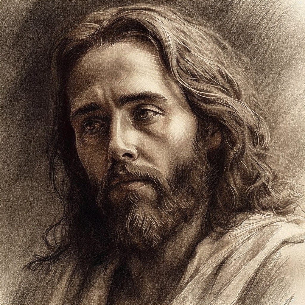 Jesus Sketch Digital Printable Download - Religious Artwork for Home ...