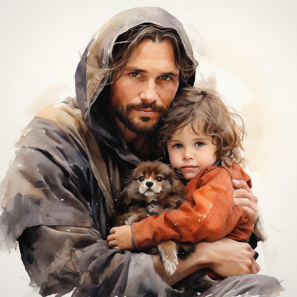 Hugging Boy, Art of Jesus, Religious Christian Jesus, Faith-inspired ...