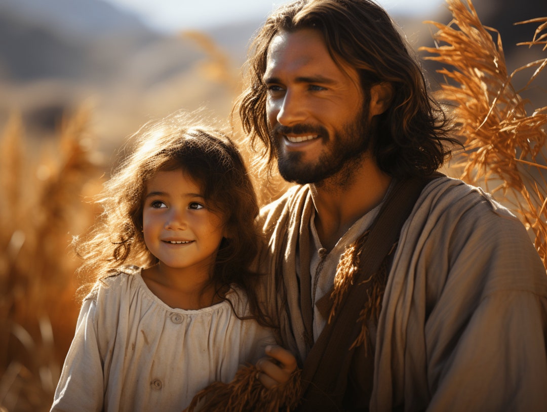Picture of Jesus and a Little Girl - Etsy