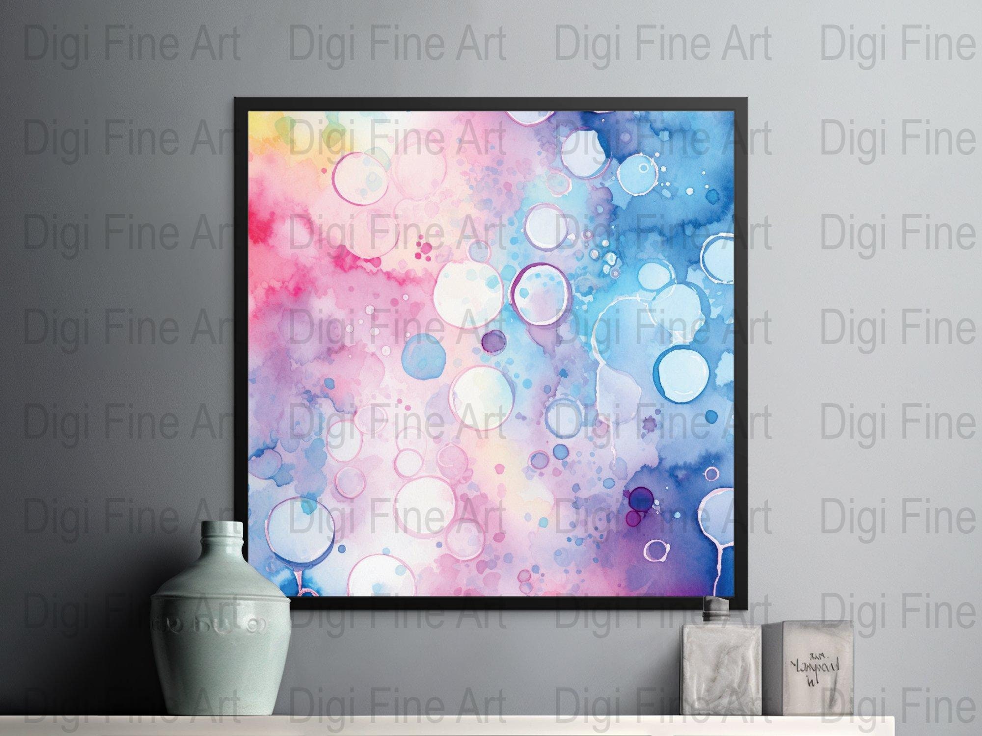 Pink and Blue Wall Art Pink Abstract Wall Decor Pink Poster Pink ...