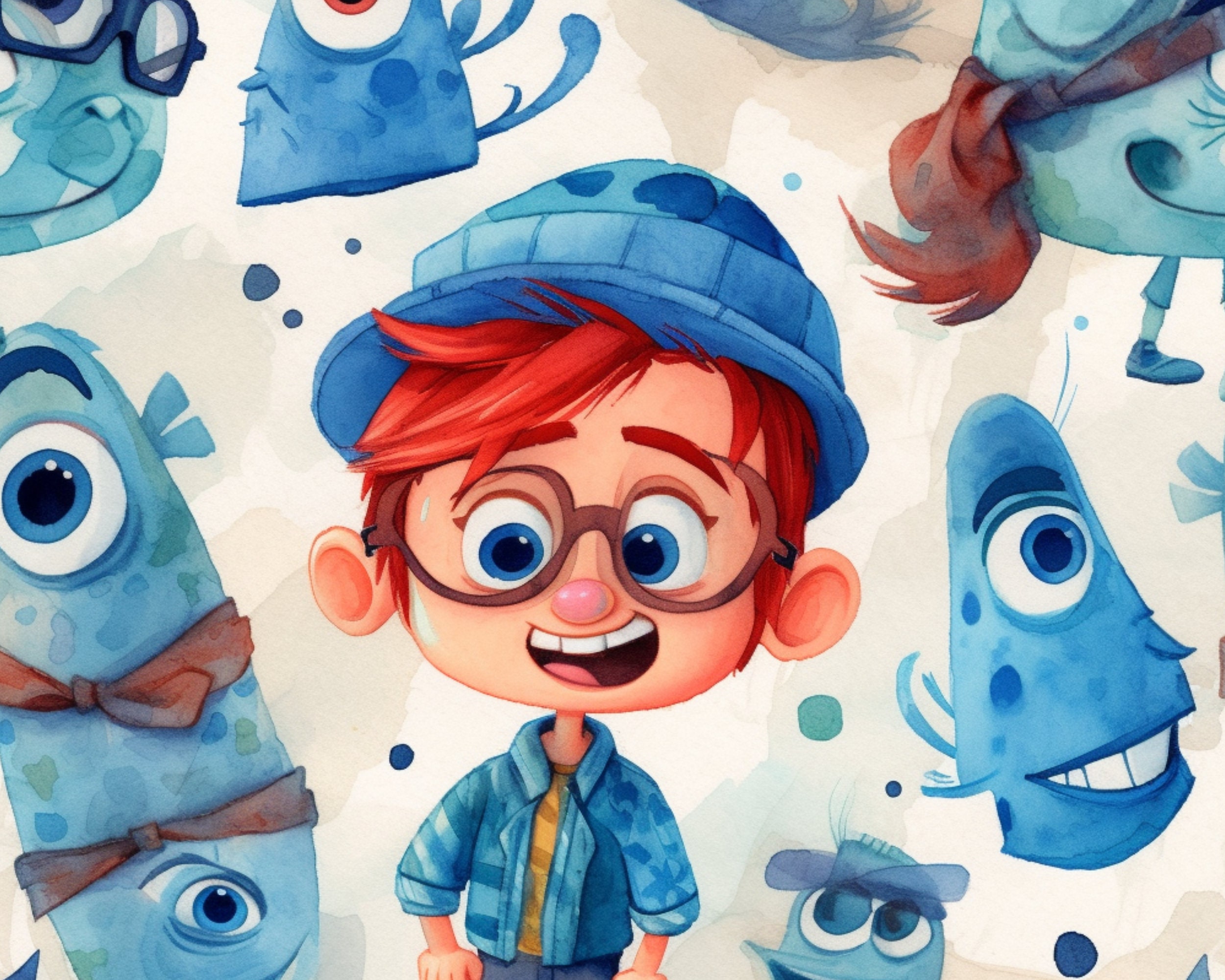 Cartoon Seamless Repeat Pattern, Backgrounds, Printable Digital Paper ...