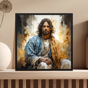Jesus King in Royal Robe, Peaceful Jesus the Saviour Praying in ...