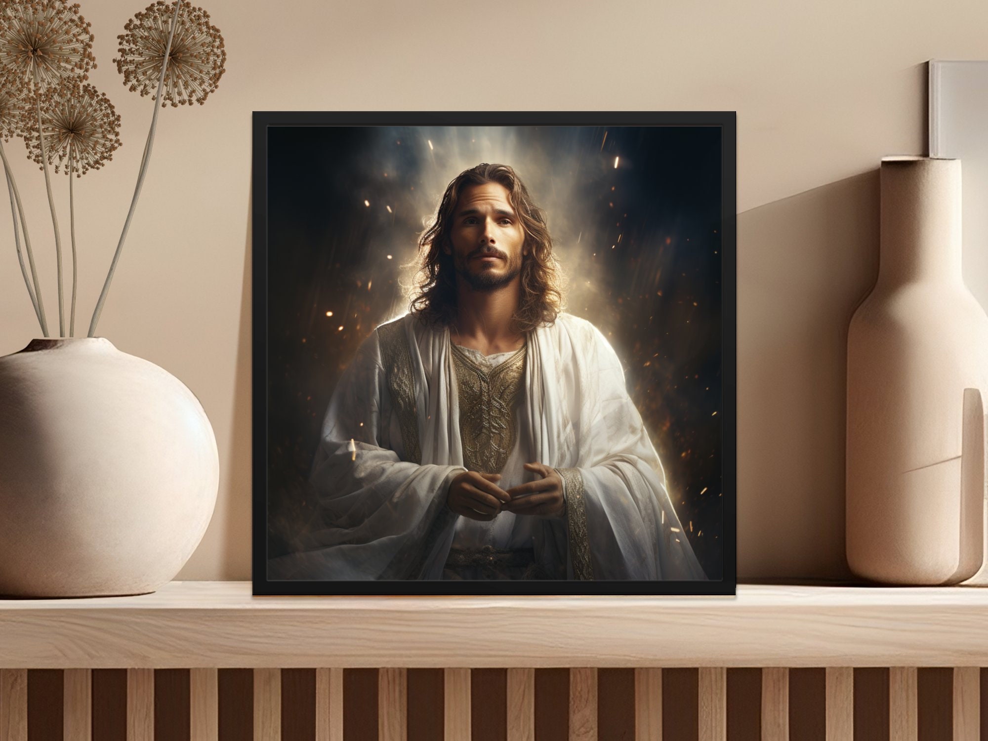 Jesus is King, Crown, Divine, Portrait, Christian Art, Religious Wall ...