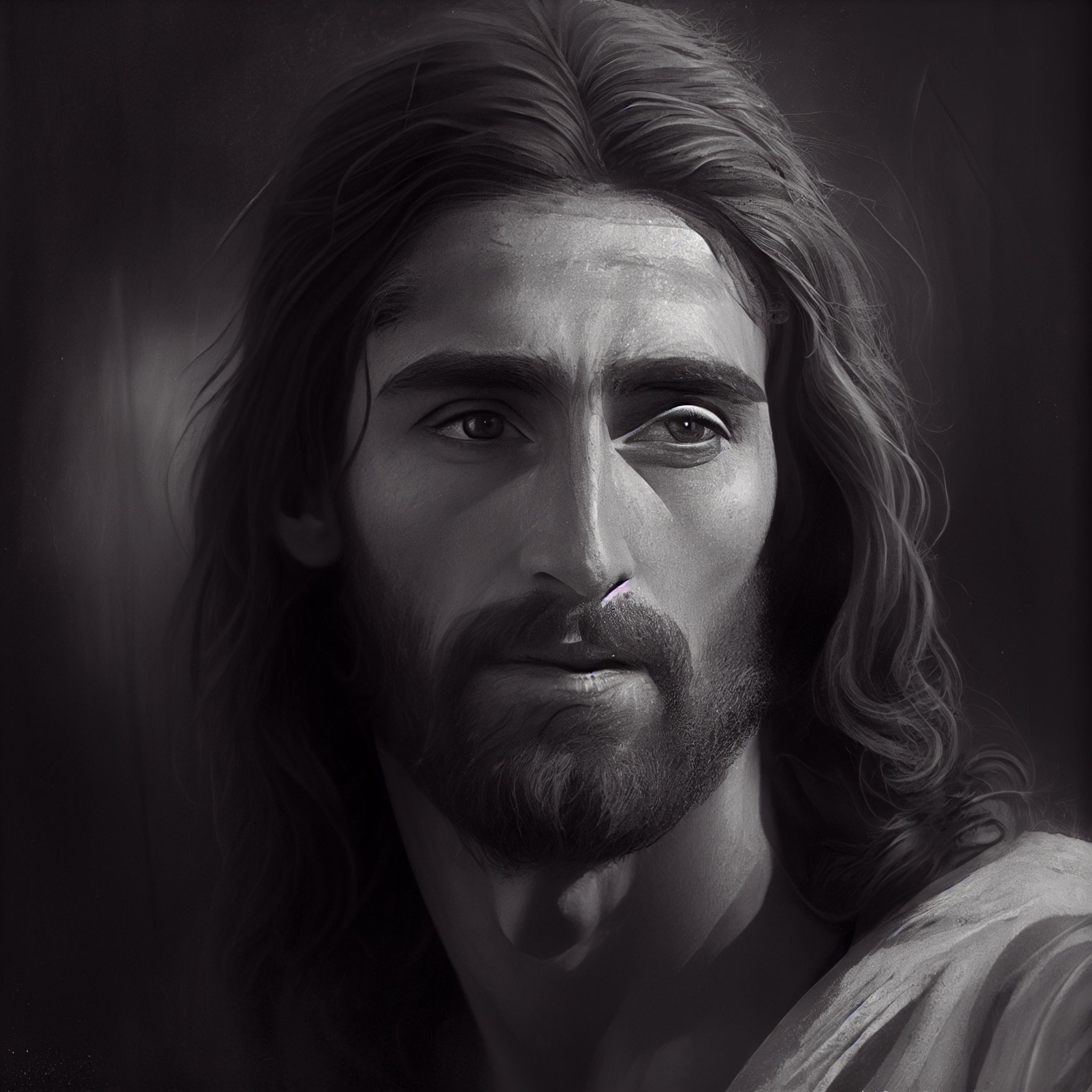 Jesus Face Black And White
