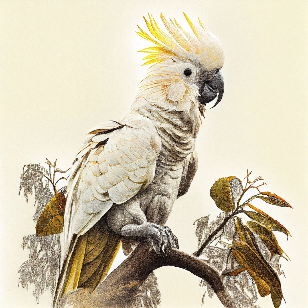Australian Cockatoo Digital Art Print - Instant Download - Etsy