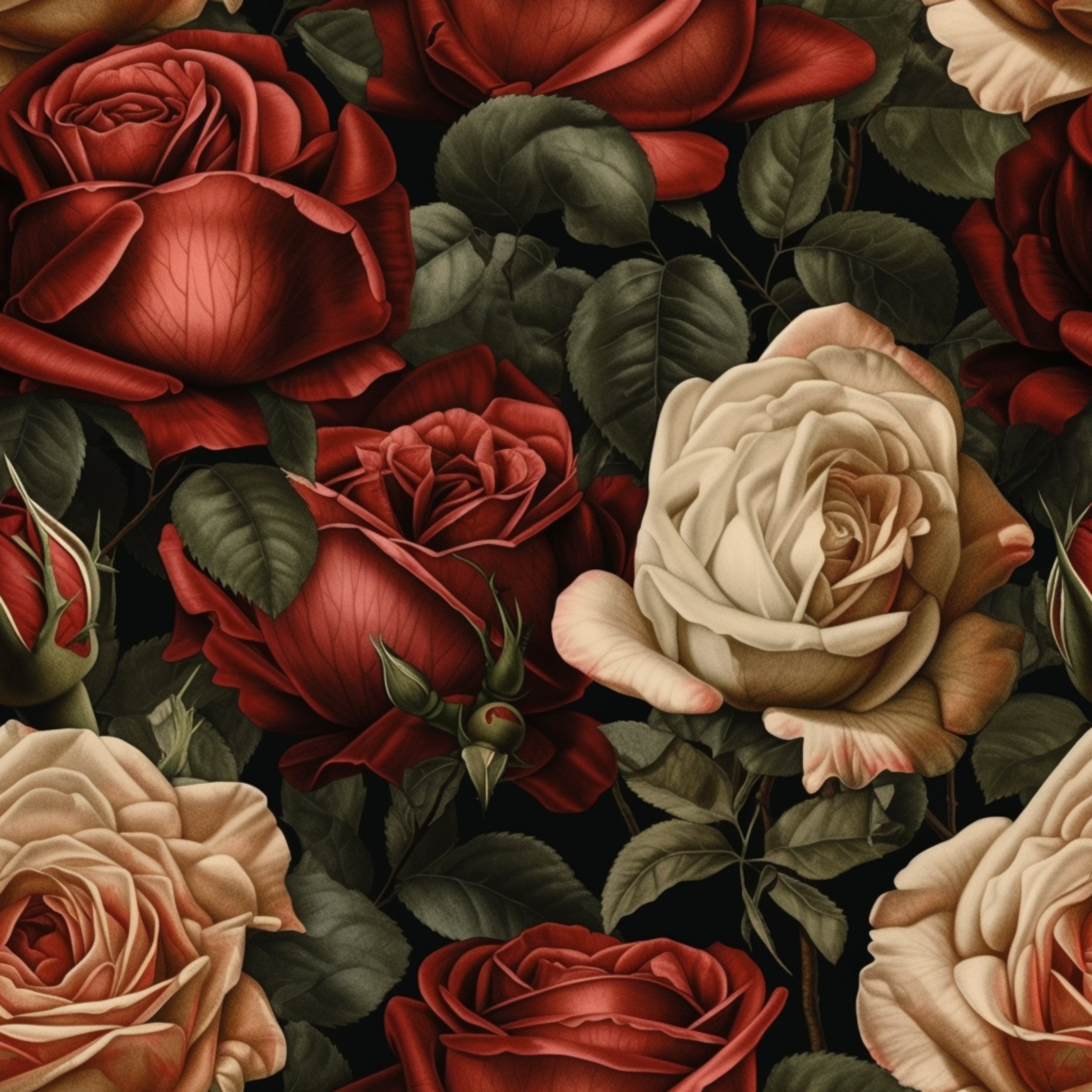 Roses Seamless Tile Pattern - Etsy