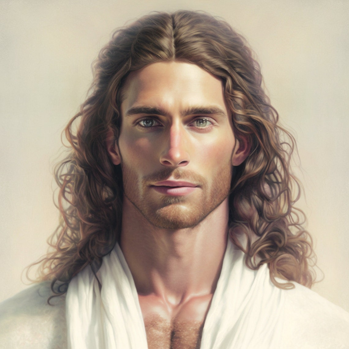 Jesus Portrait Digital Printable Download Religious Art for Home Decor ...