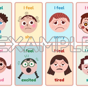 Feelings Flash Cards - Etsy